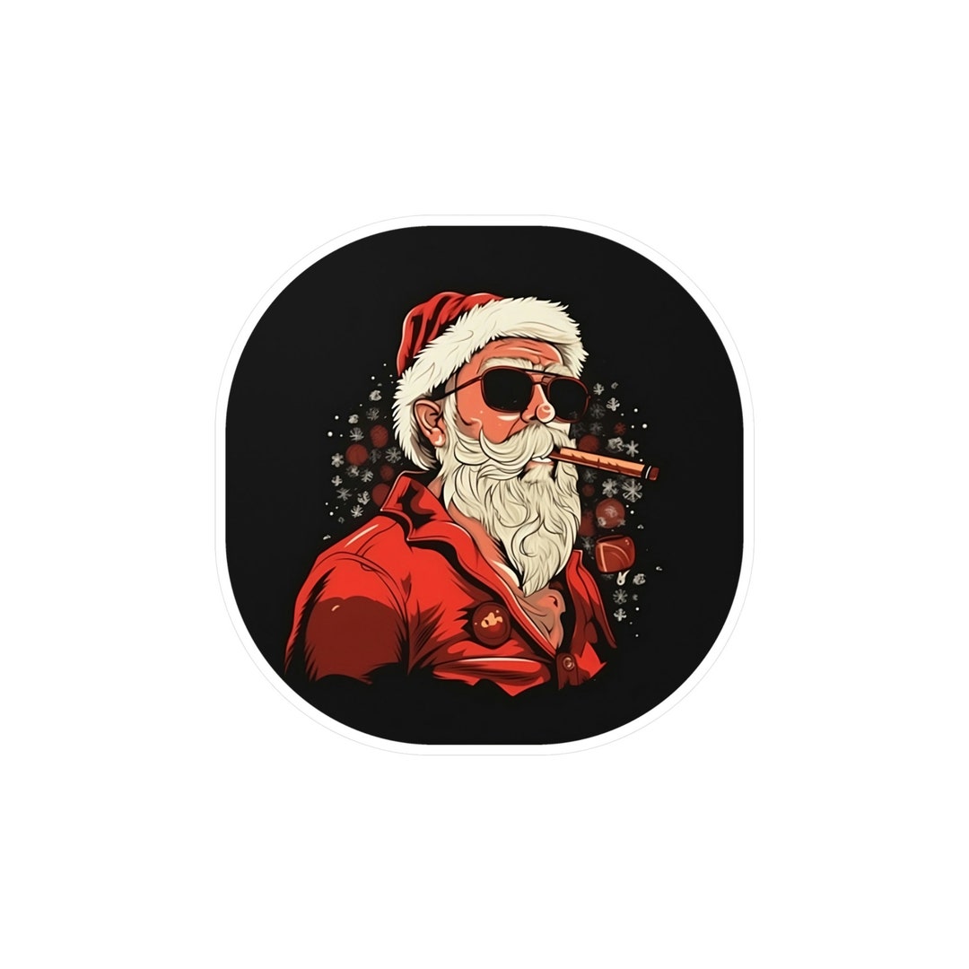 Gangsta Chad Santa Water Resistant Decal, Smoking Cigar Funny Sticker ...