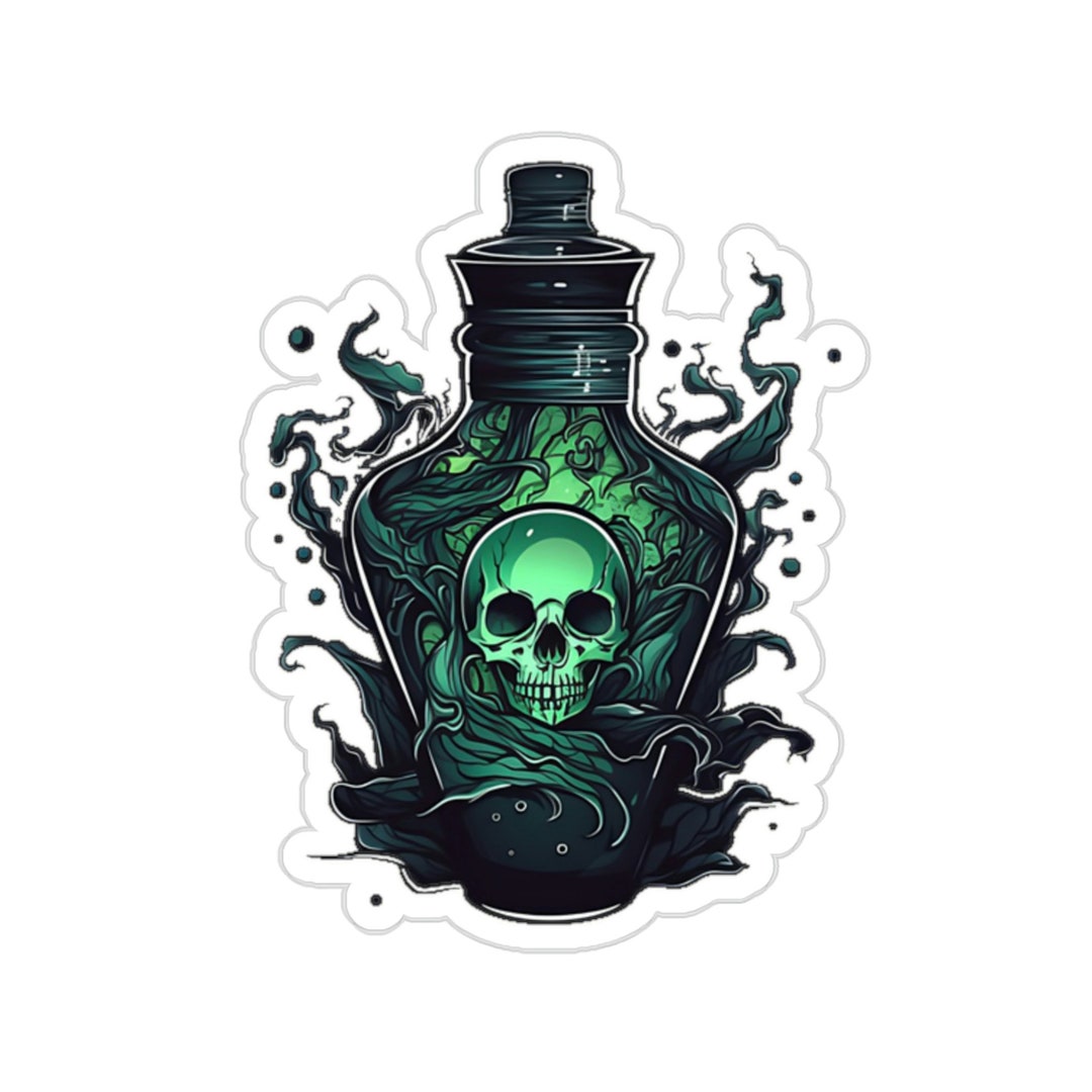 Dark Fantasy Poison Bottle Sticker, Gamer Potion Tincture Decal, Souls ...