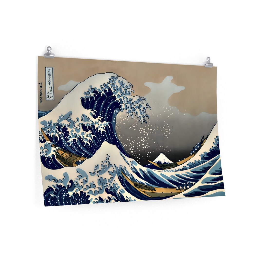 The Great Wave of Kanagawa Premium Matte Poster, Japanese Great Wave ...