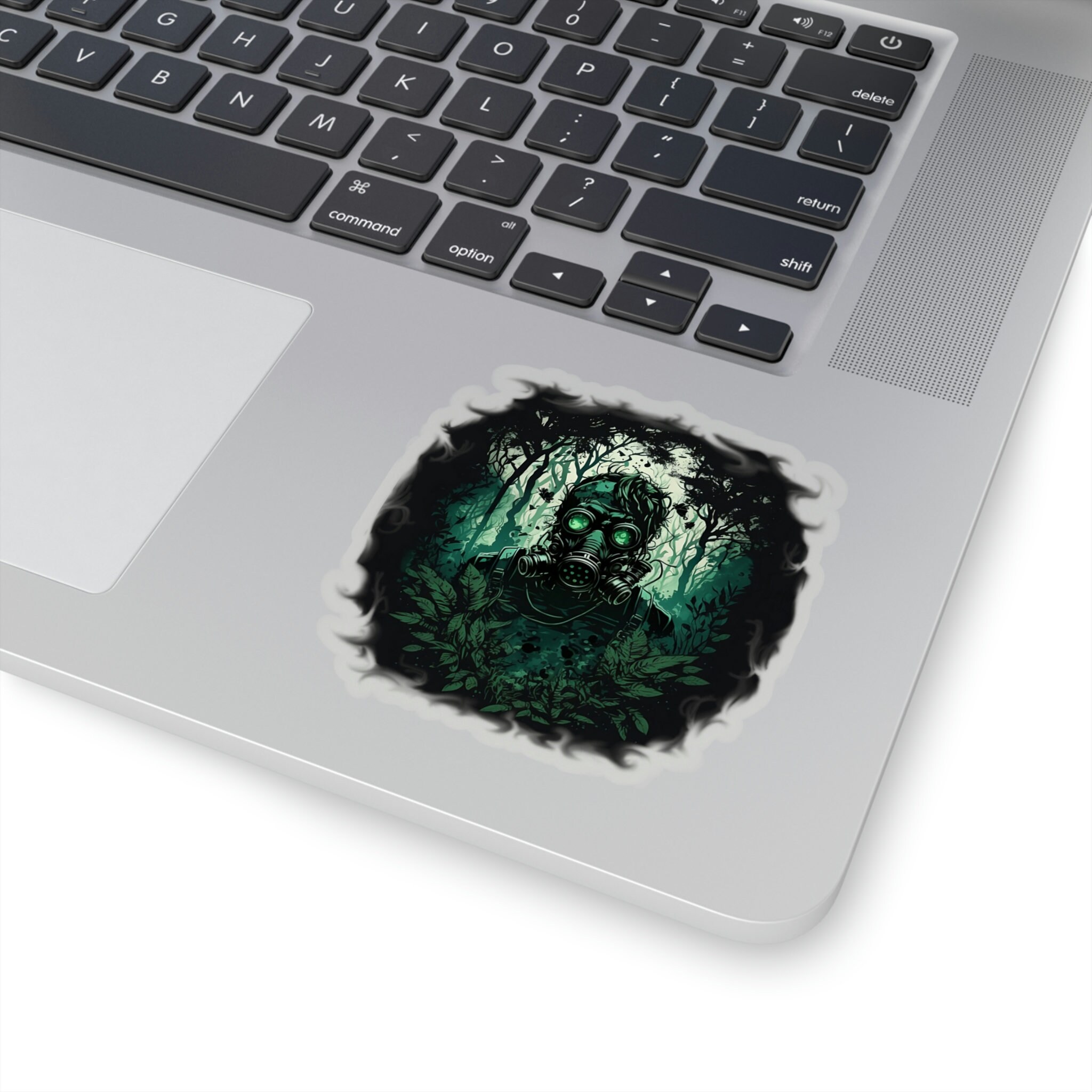 Apocalypse Gas Mask Sticker, Dark Foggy Anime Zombie Forest Decal, Mens ...