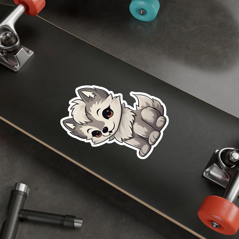 Cute Cartoon Wolf Water Resistant Decal, Cute Anime Wolf Sticker, Mens ...