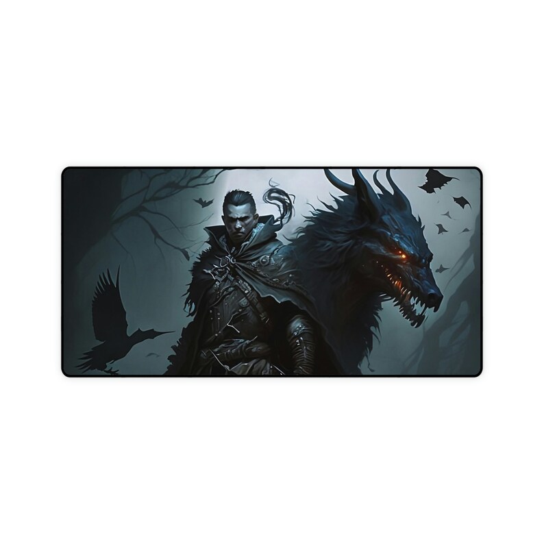 Dark Fantasy Beast Hunter Desk Mat Souls-like Gamer Mouse - Etsy