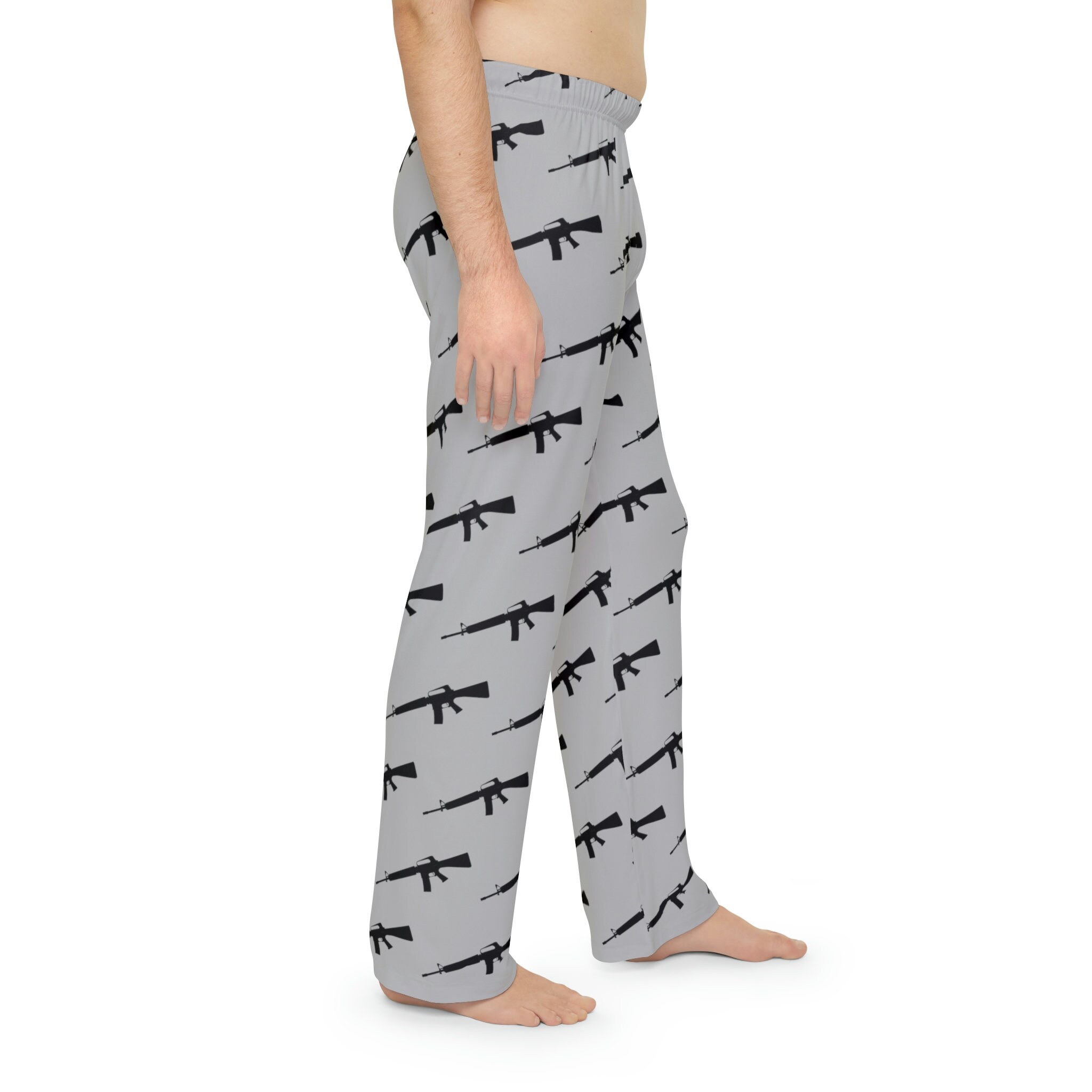 M16 Mens Pajama Pants, FPS Gamer Guns M4A1 Sweatpants, Rifle Pistol ...