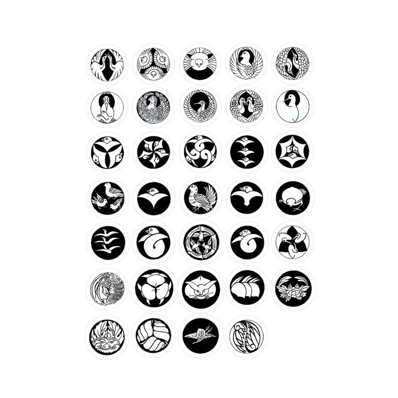 Japanese Mon 紋 Water Resistant Decal Pack 3, Japan 紋章 Seal 家紋 Sticker ...