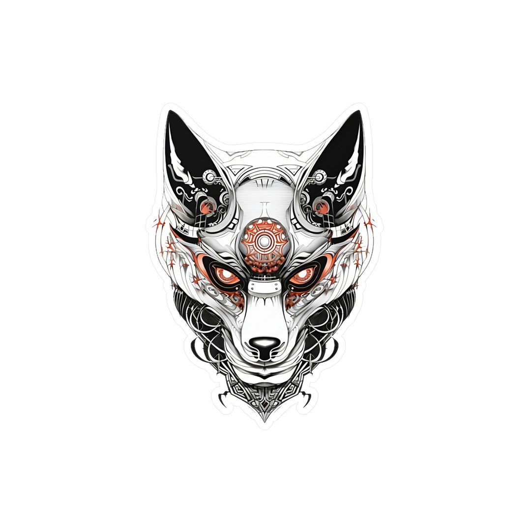 Cyberpunk Kitsune Helmet Decal: Futuristic Sci-fi Sticker - Etsy