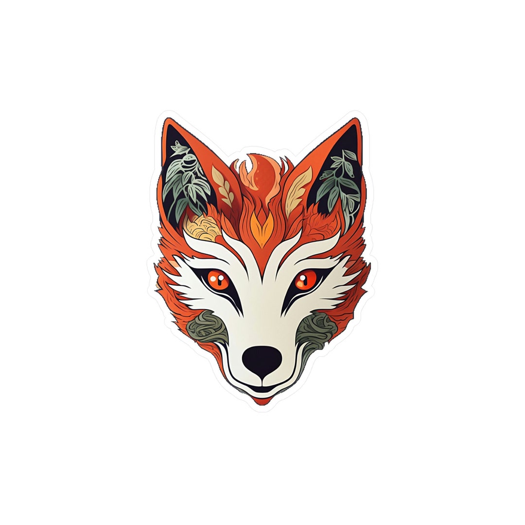 Japanese Kitsune Water Resistant Decal, Gamer Artistic Japan Mythology ...