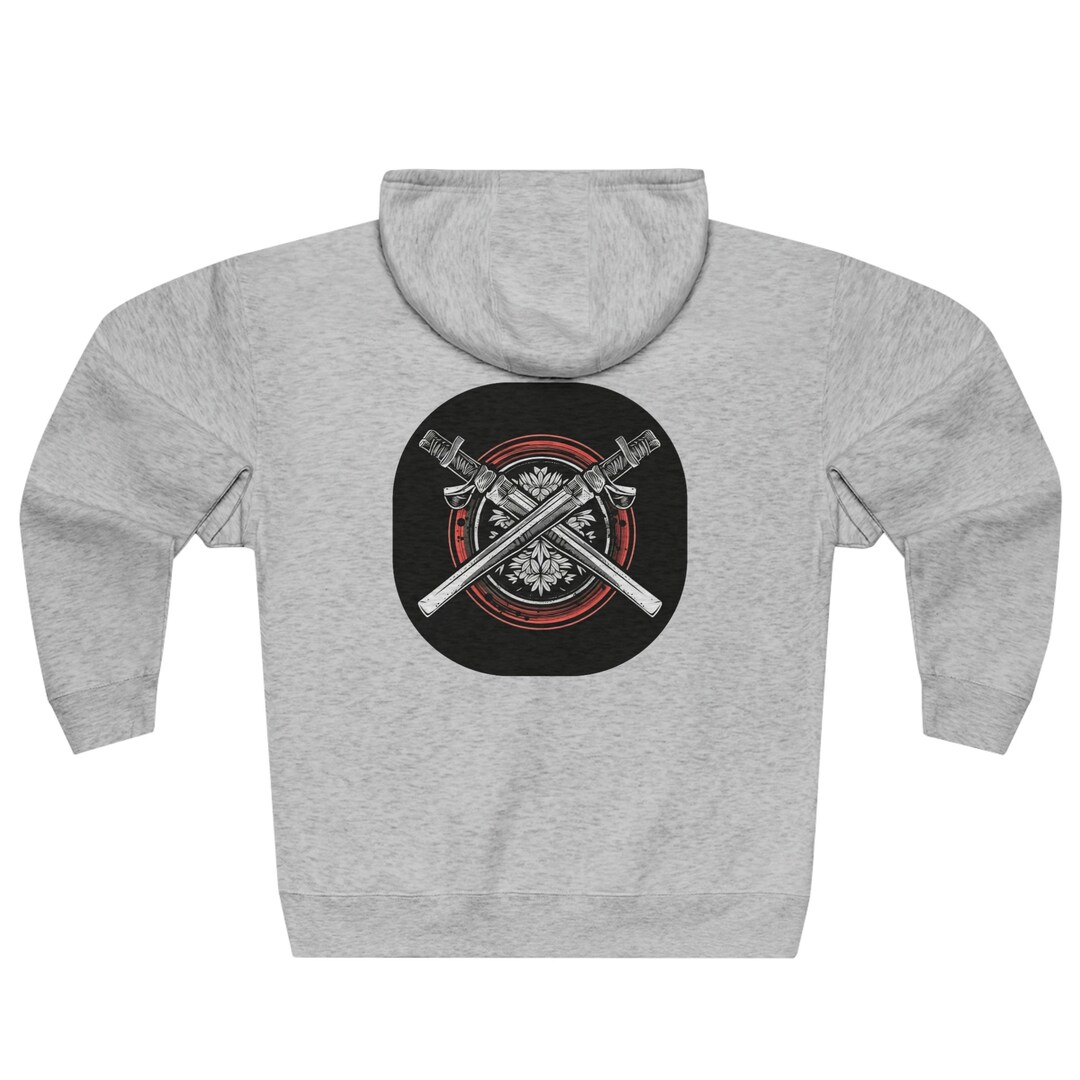 Crossed Katanas Black/red Full Zip Hoodie, Japan Gamer Swords Shirt ...