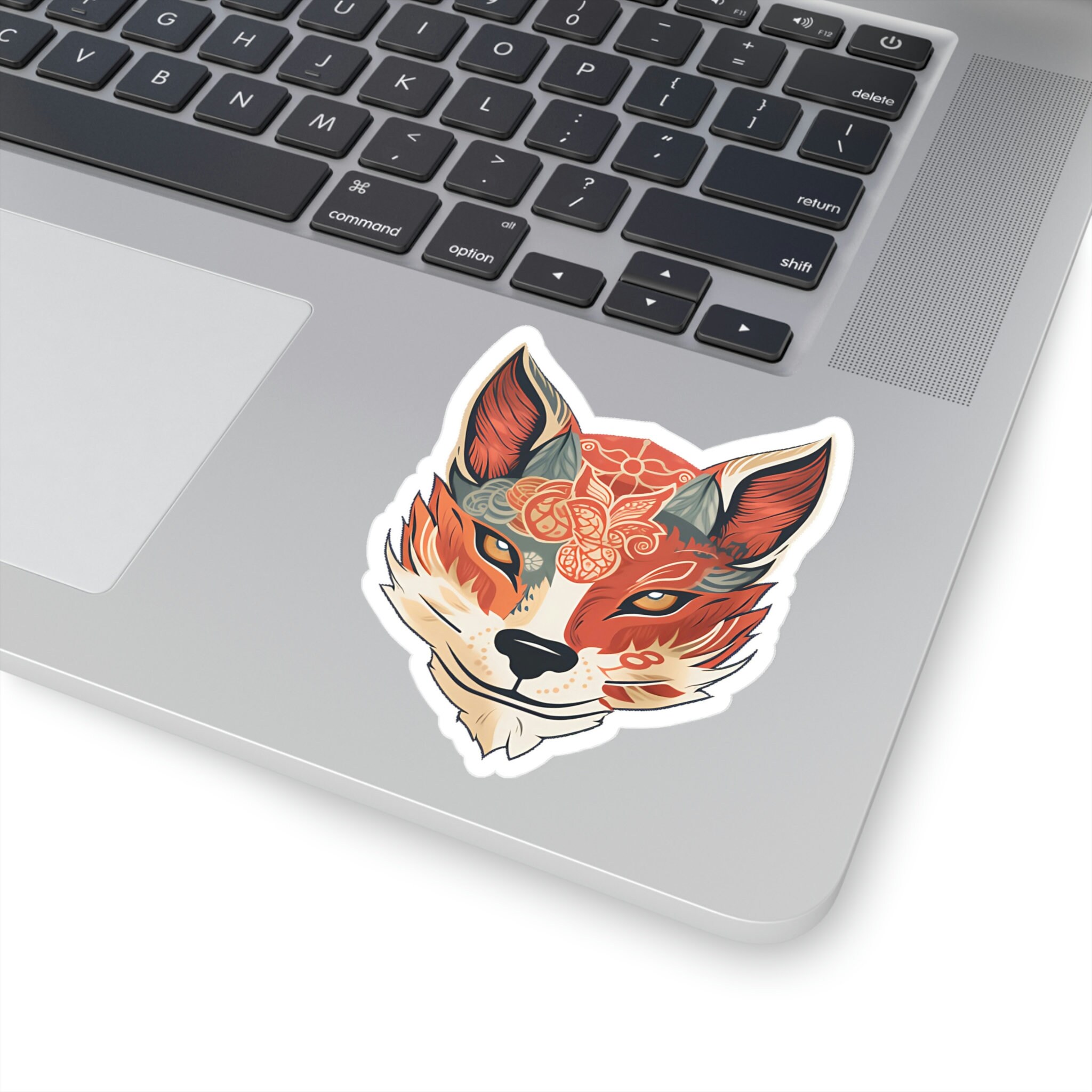 Japanese Kitsune Helmet Sticker, Fantasy Gamer Yokai Decal, Japan ...