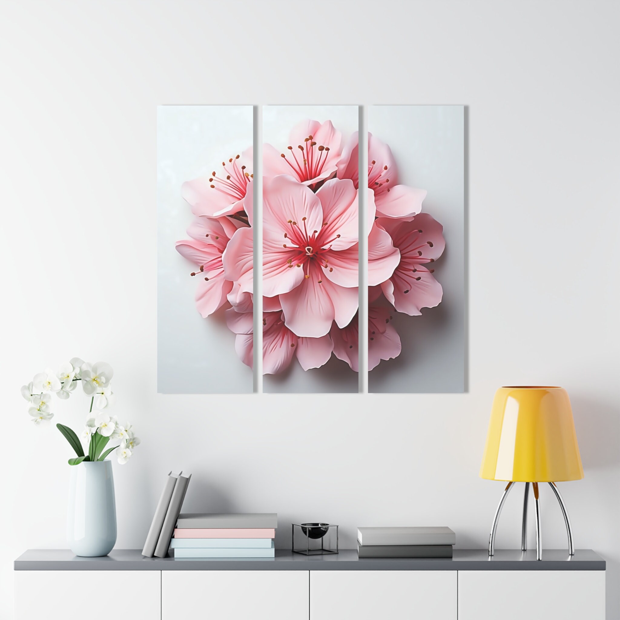 Cherry Blossom Triptych Style Acrylic Prints, Japanese Sakura Wall Art, Hanami Celebration ...