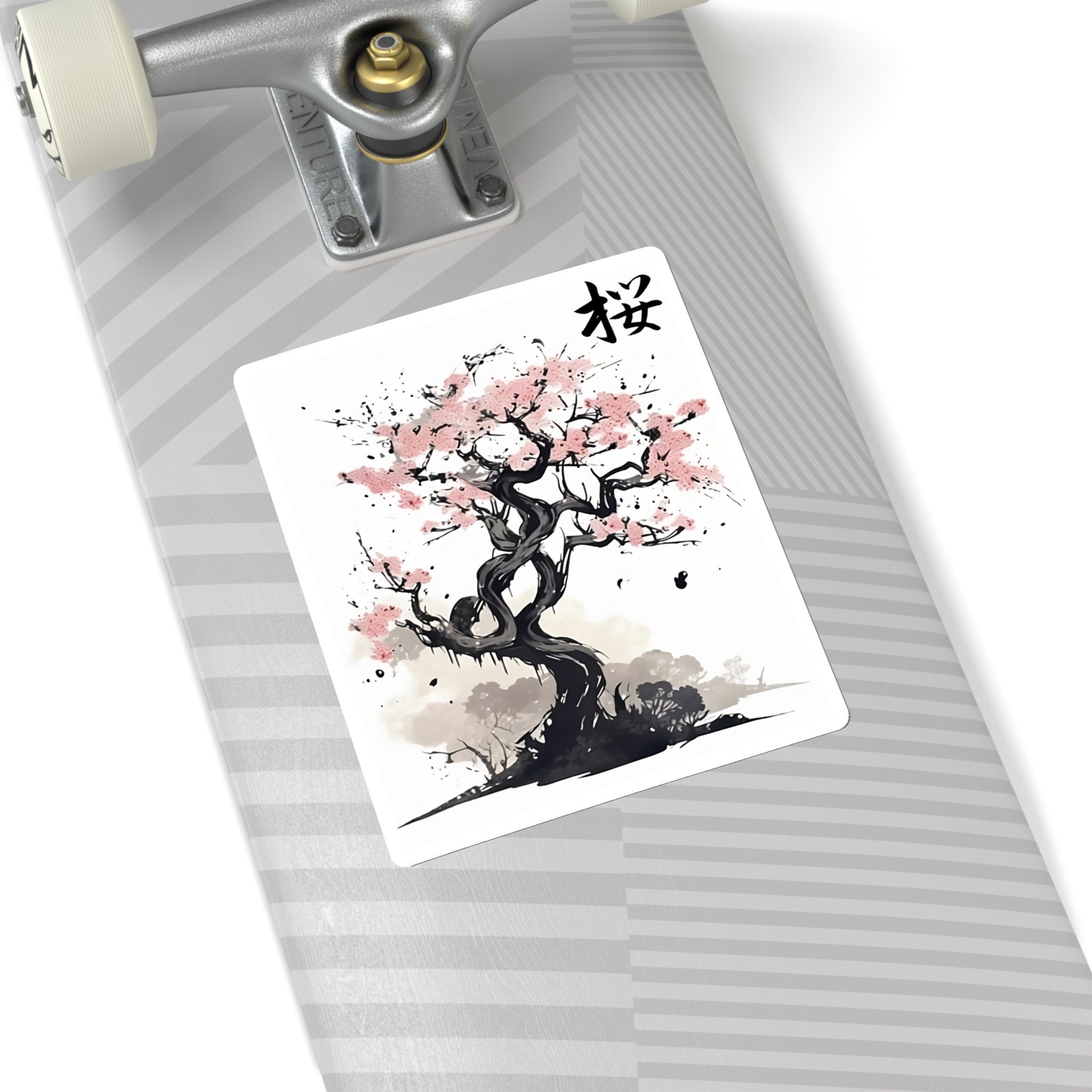 Japanese Sakura Tree Sticker, Cherry Blossom Decal, Japan Hanami Mens ...