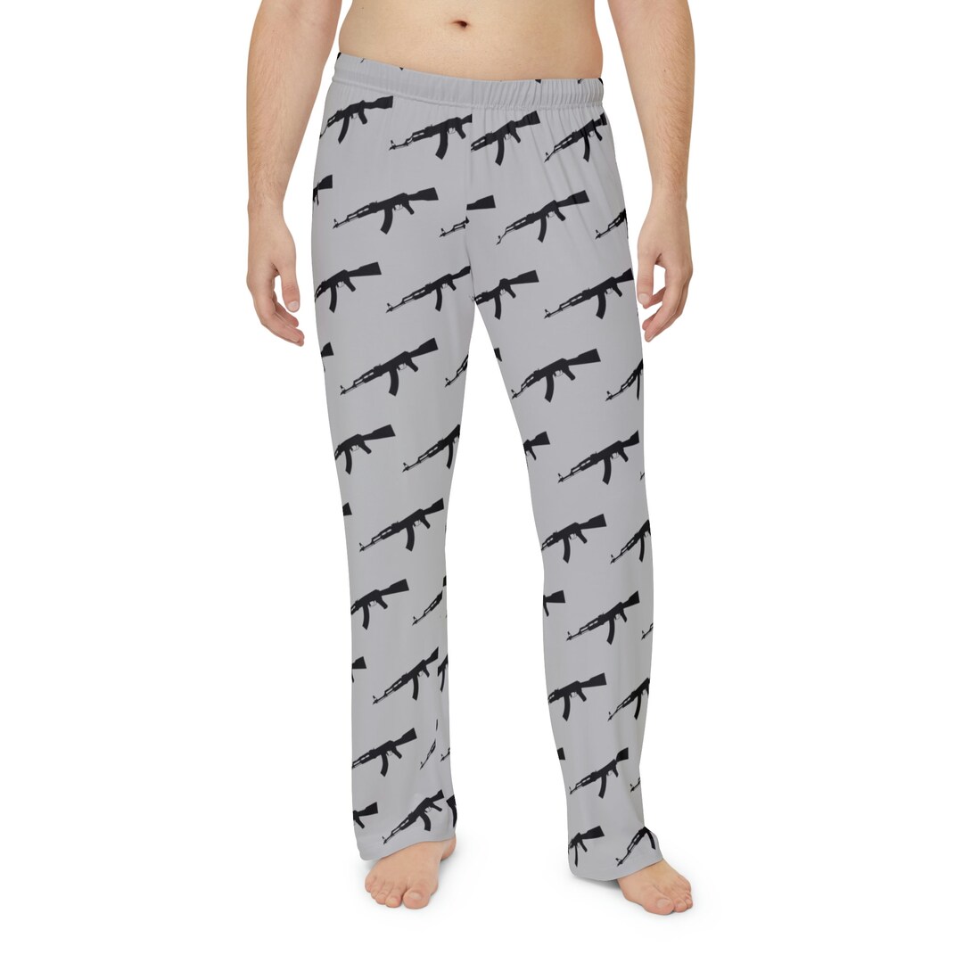 AK47 Mens Pajama Pants, FPS Gamer Guns AK-47 Kalashnikov Sweatpants ...