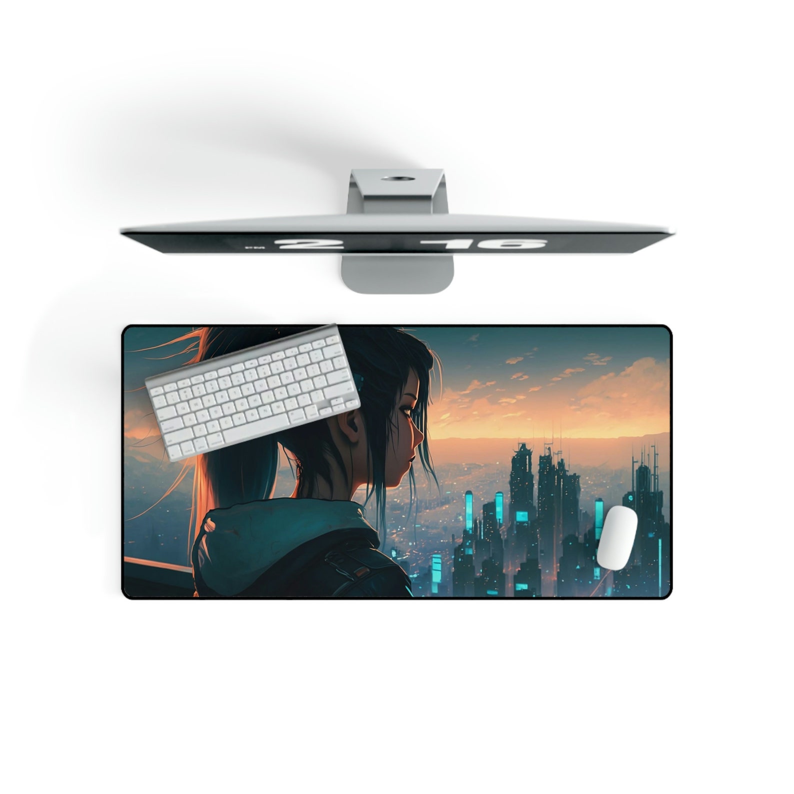 Sci-fi Cyberpunk Anime Desk Mat, Cyborg Futuristic Gamer Mouse Pad ...