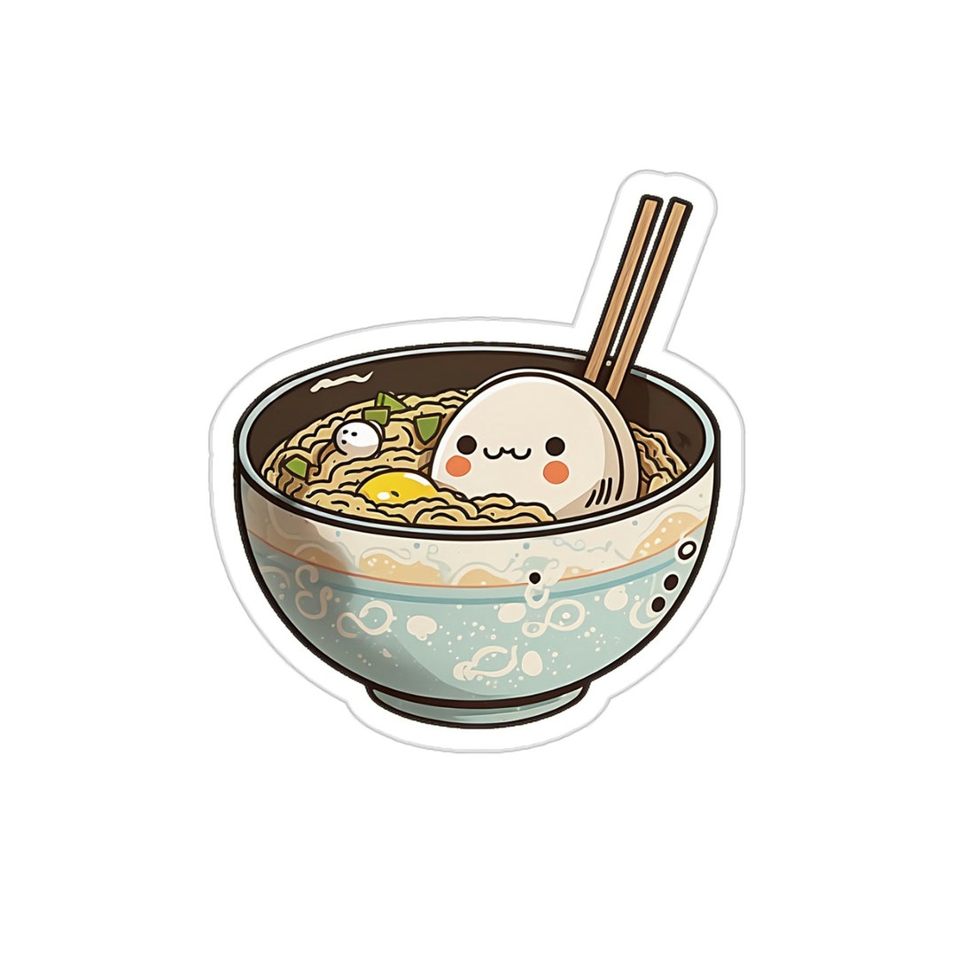 Cute Chibi Ramen Sticker, Adorable Anime Miso Decal, Mens Womens Laptop ...