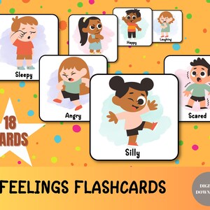 Feelings|emotions Flashcards for Kids, Preschool Printable Flashcards ...