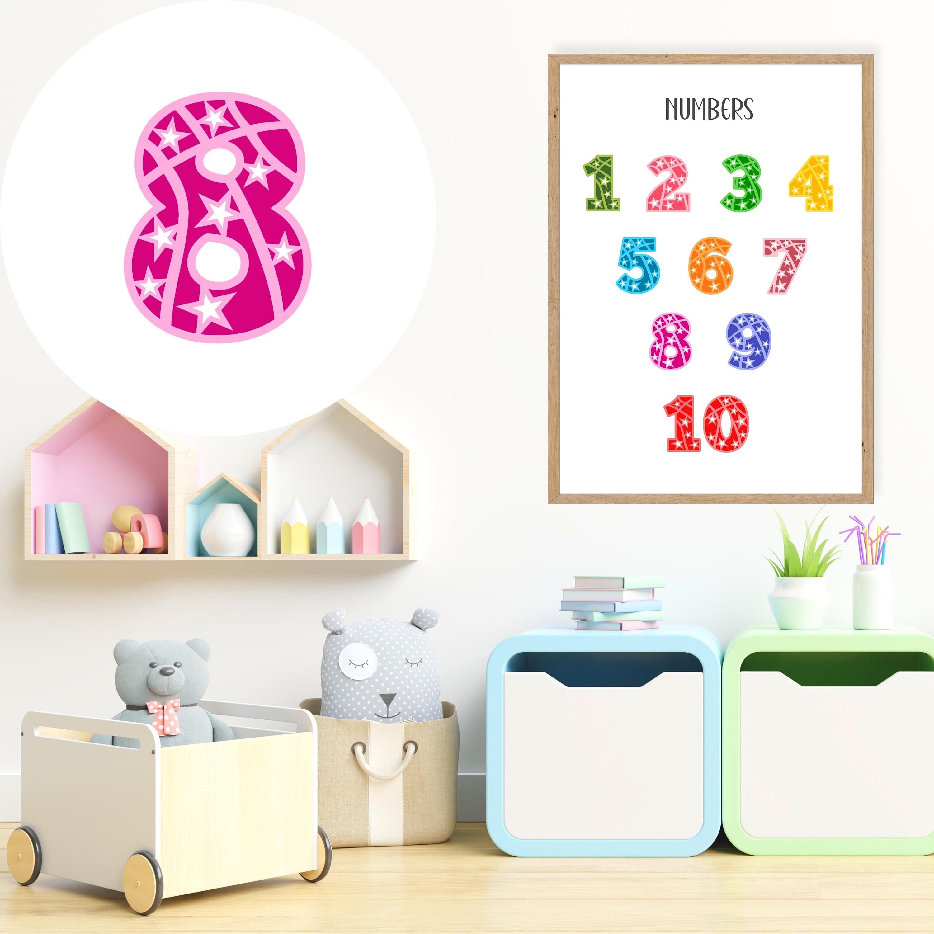 Set of Educational Posters for Kids Room, Classroom Playroom Wall Art ...