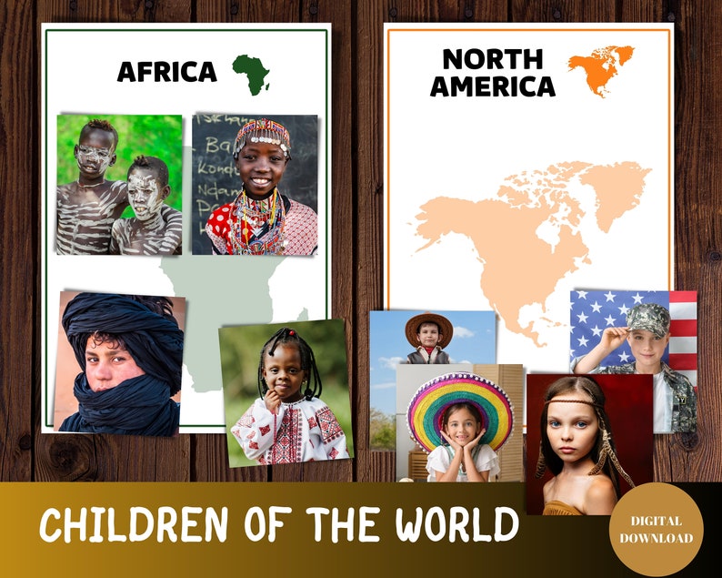 Children of the World Printable Montessori Material, Cosmic Education ...