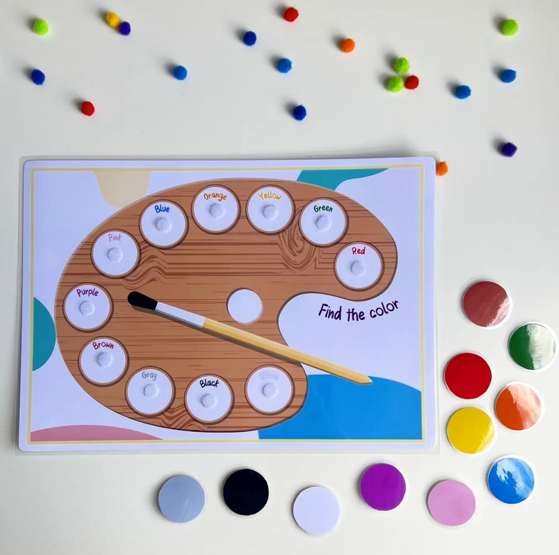 Palette Colors Matching Printable for Kids, Busy Book Page for ...