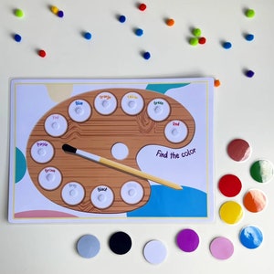Palette Colors Matching Printable for Kids, Busy Book Page for ...