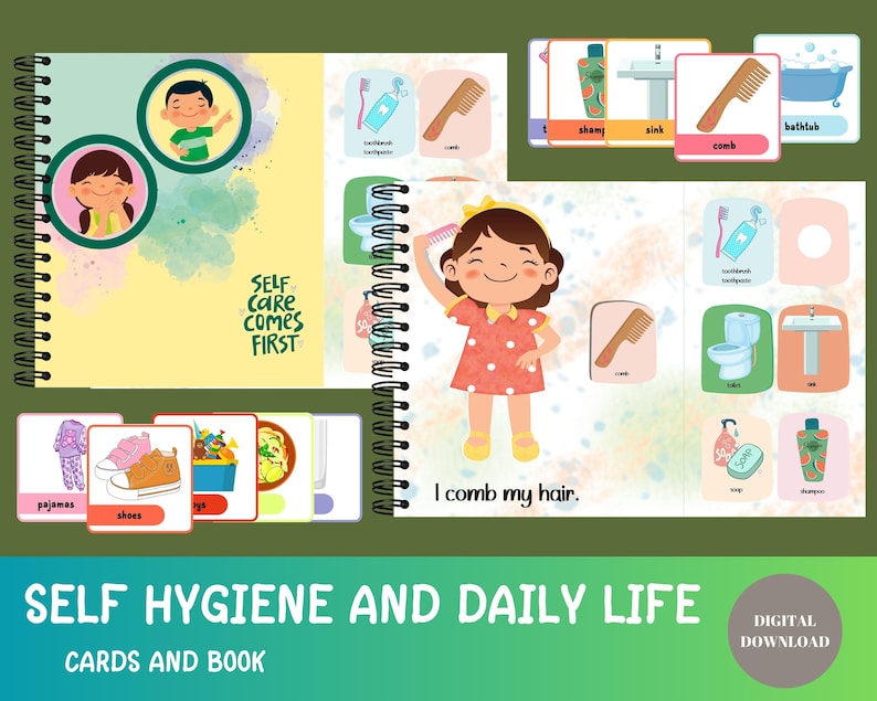 Self Hygiene and Daily Life Skills Bundle for Kids, Self Care ...