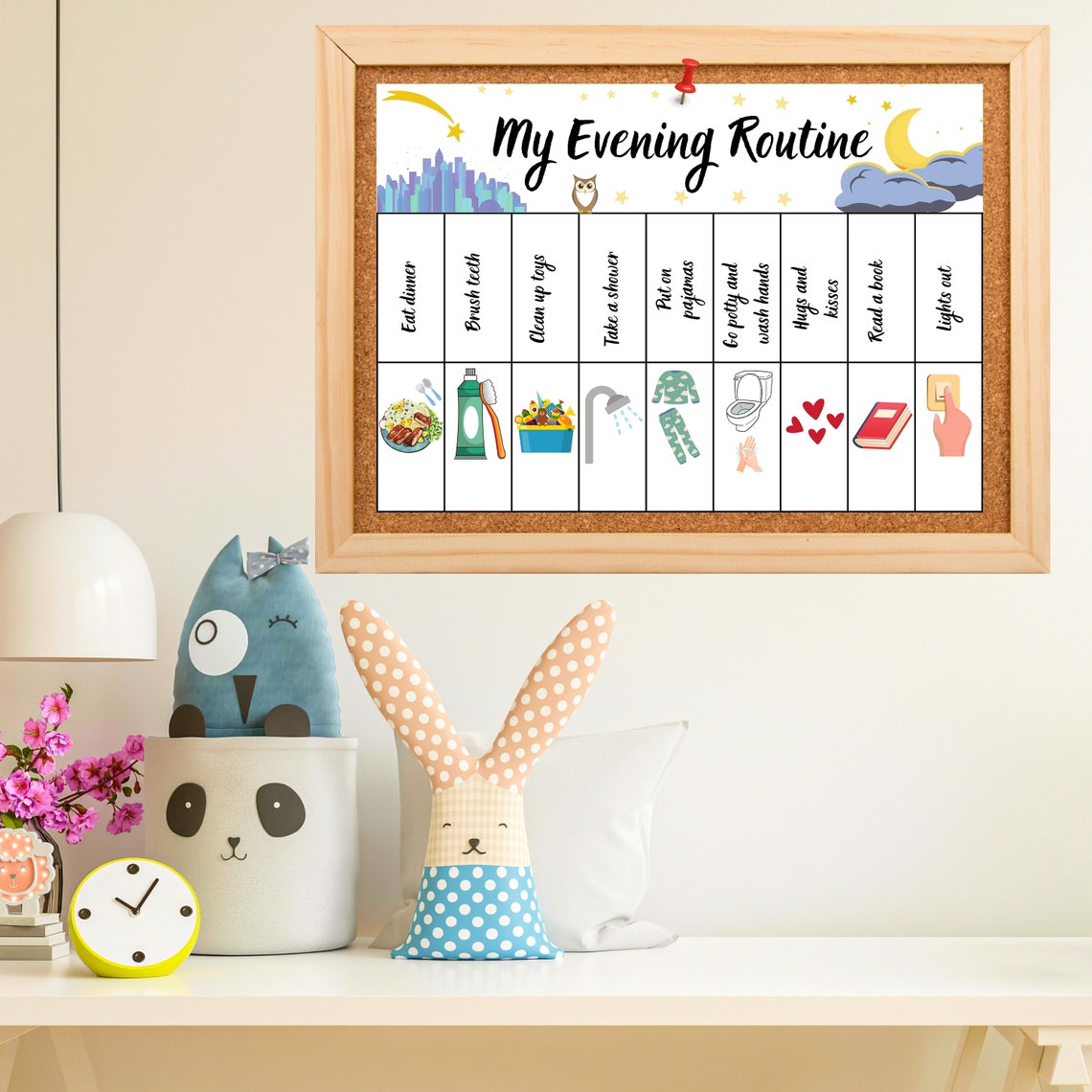 Routine Chart for Kids, Daily Responsibilities Printable Checklist ...