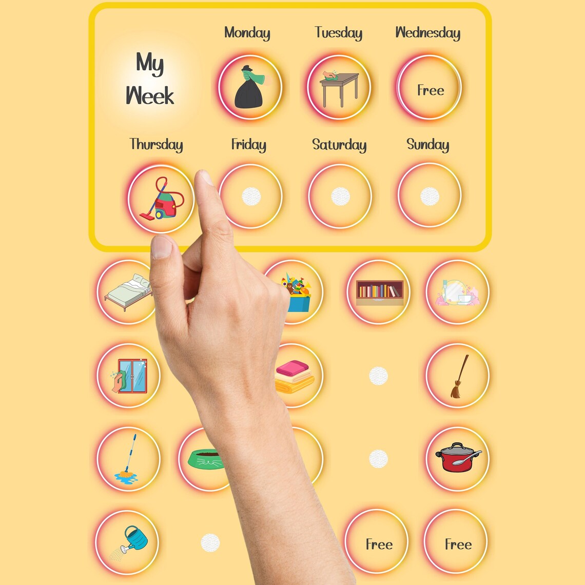 Kids Responsibility-chore Cards and Chart, Preschool Daily Chores ...