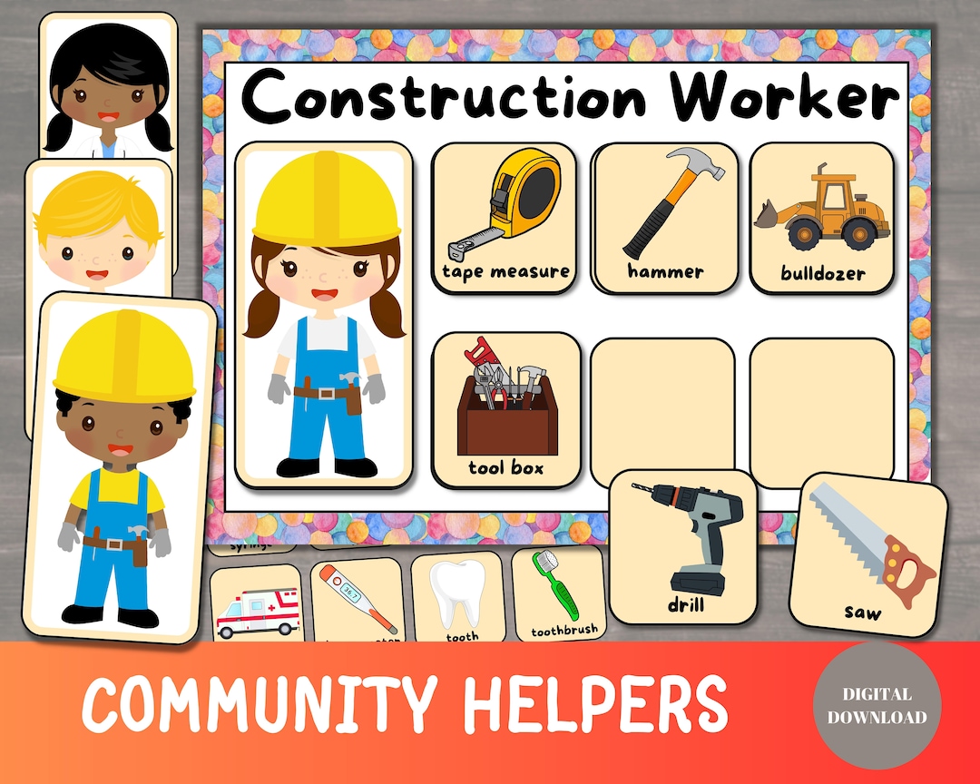 Community Helpers Toddler Sorting Activity, Professions Printable for ...