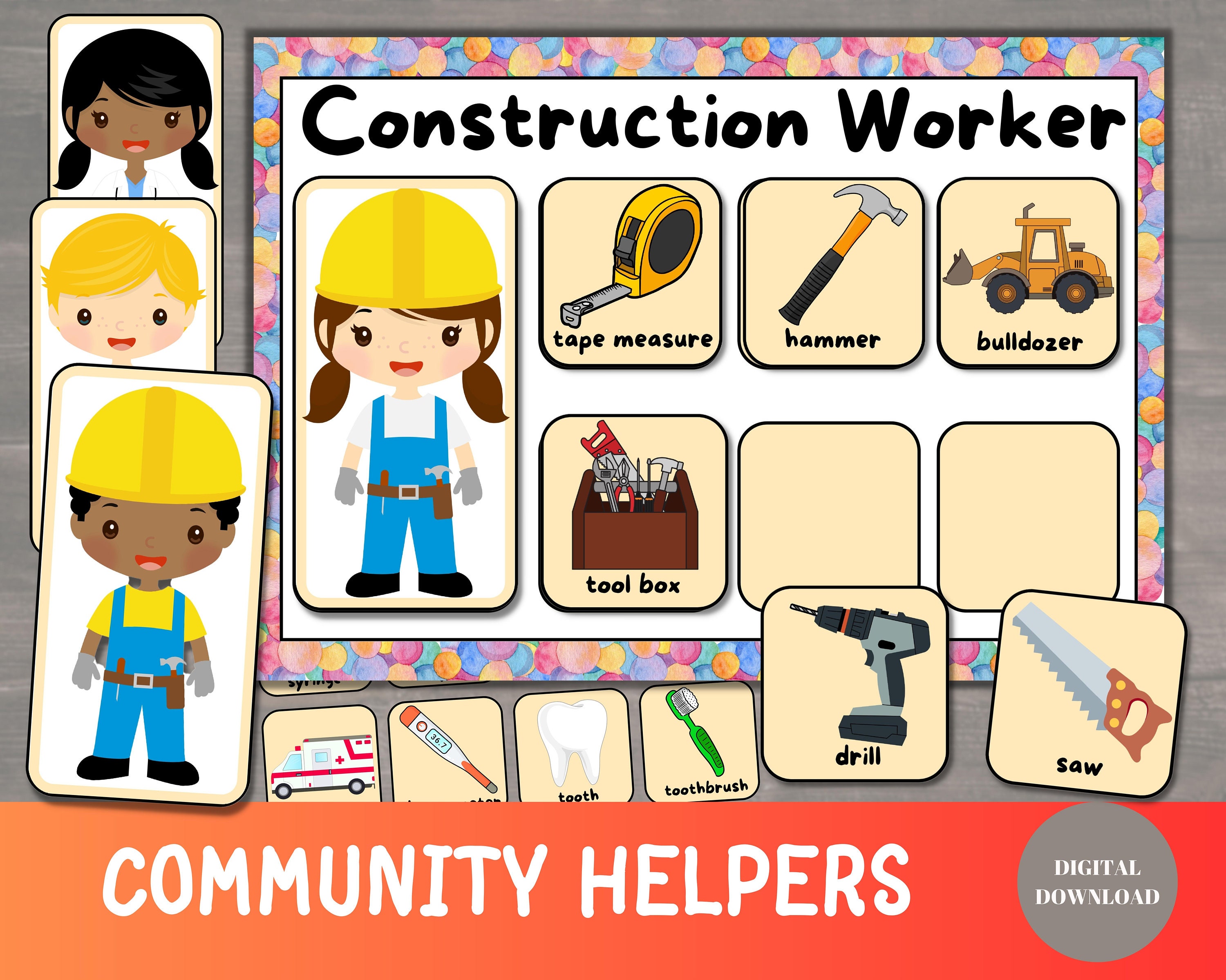 Community Helpers Toddler Sorting Activity, Professions Printable for ...