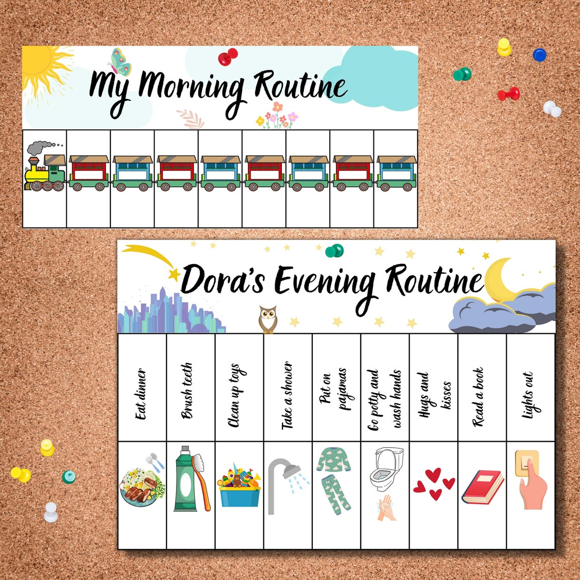 Routine Chart for Kids, Daily Responsibilities Printable Checklist ...