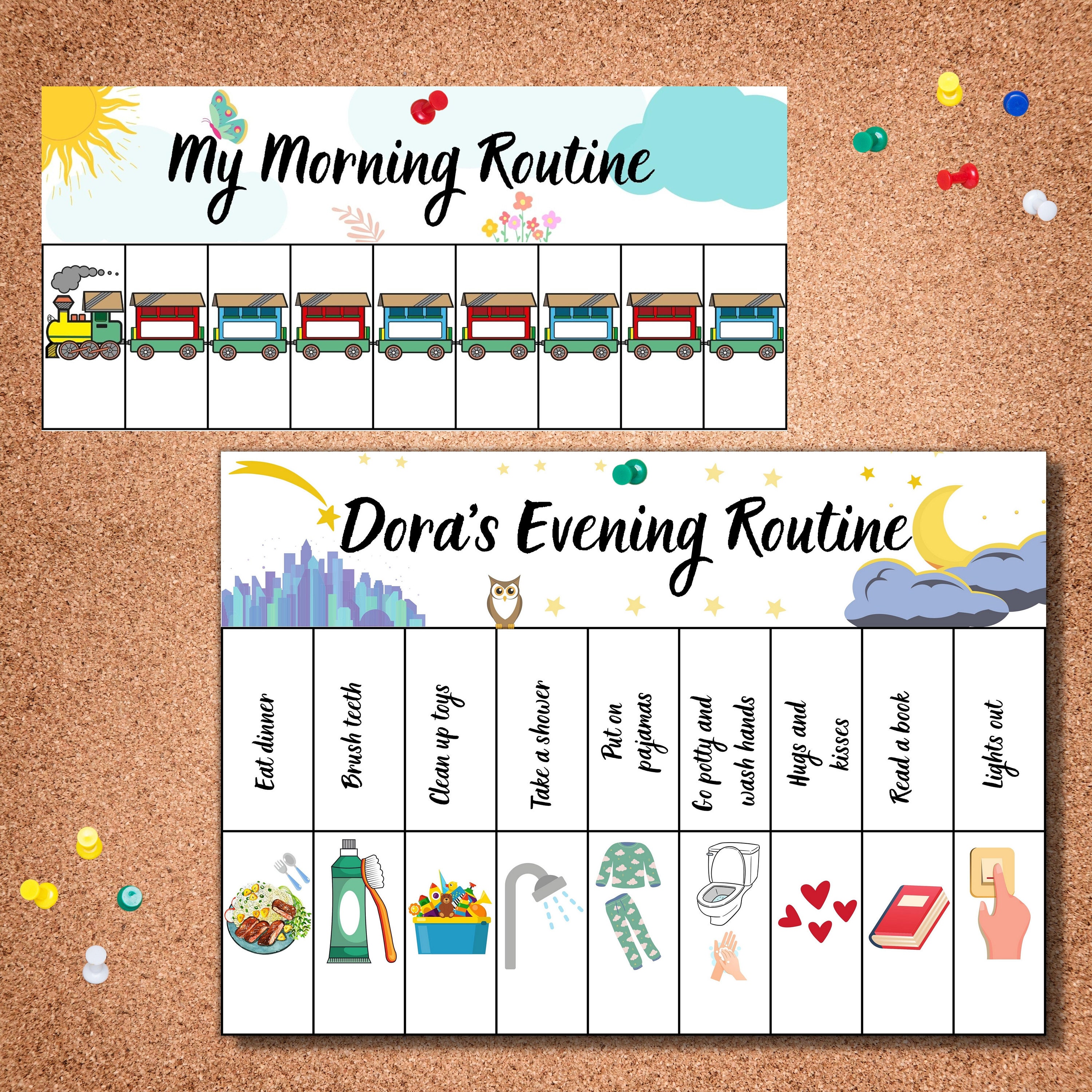 Routine Chart for Kids, Daily Responsibilities Printable Checklist ...