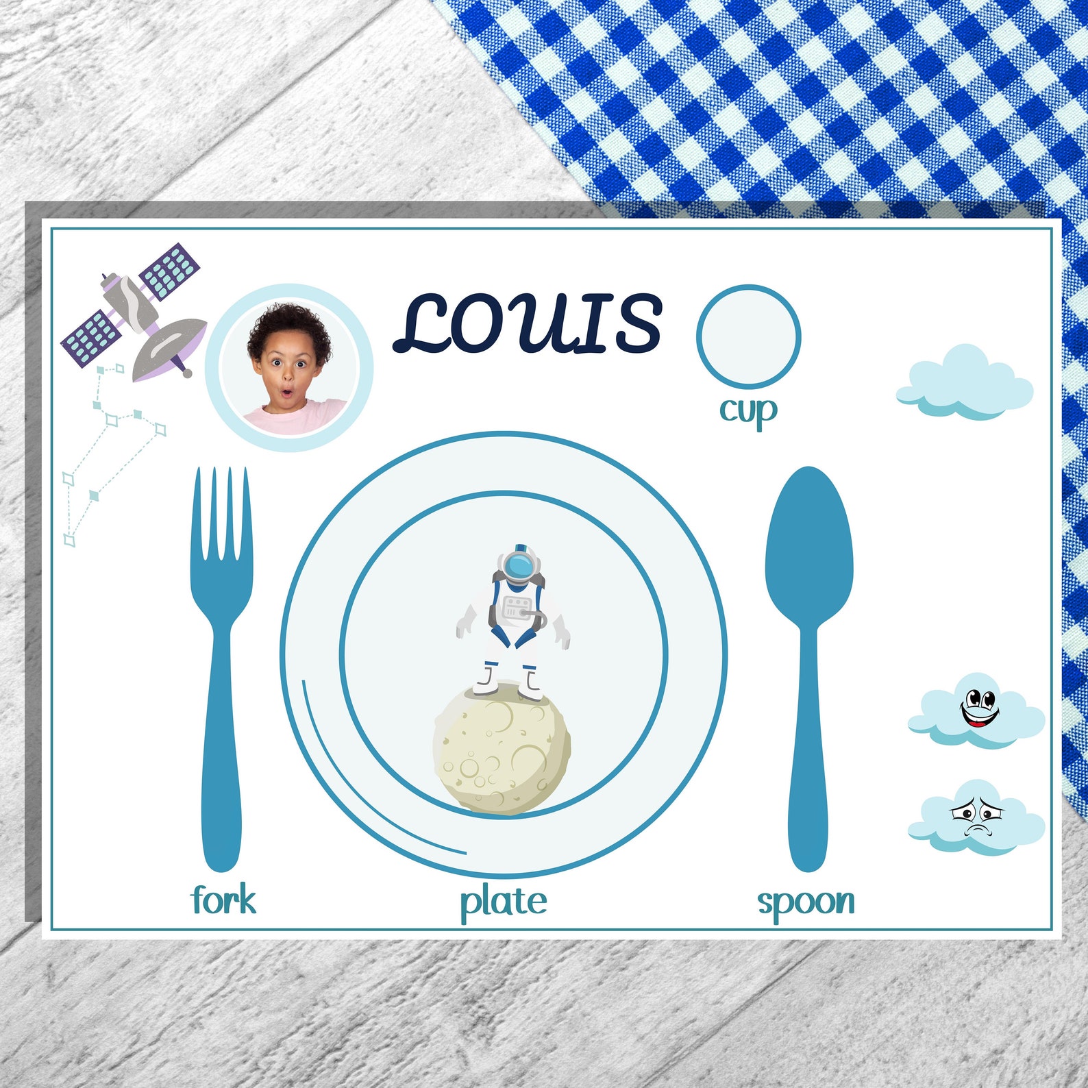 Personalized Printable Montessori Placemat for Kids, Preschool ...
