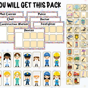 Community Helpers Toddler Sorting Activity, Professions Printable for ...