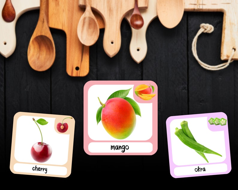 Fruits and Vegetables real Photo Flashcards Inside and - Etsy