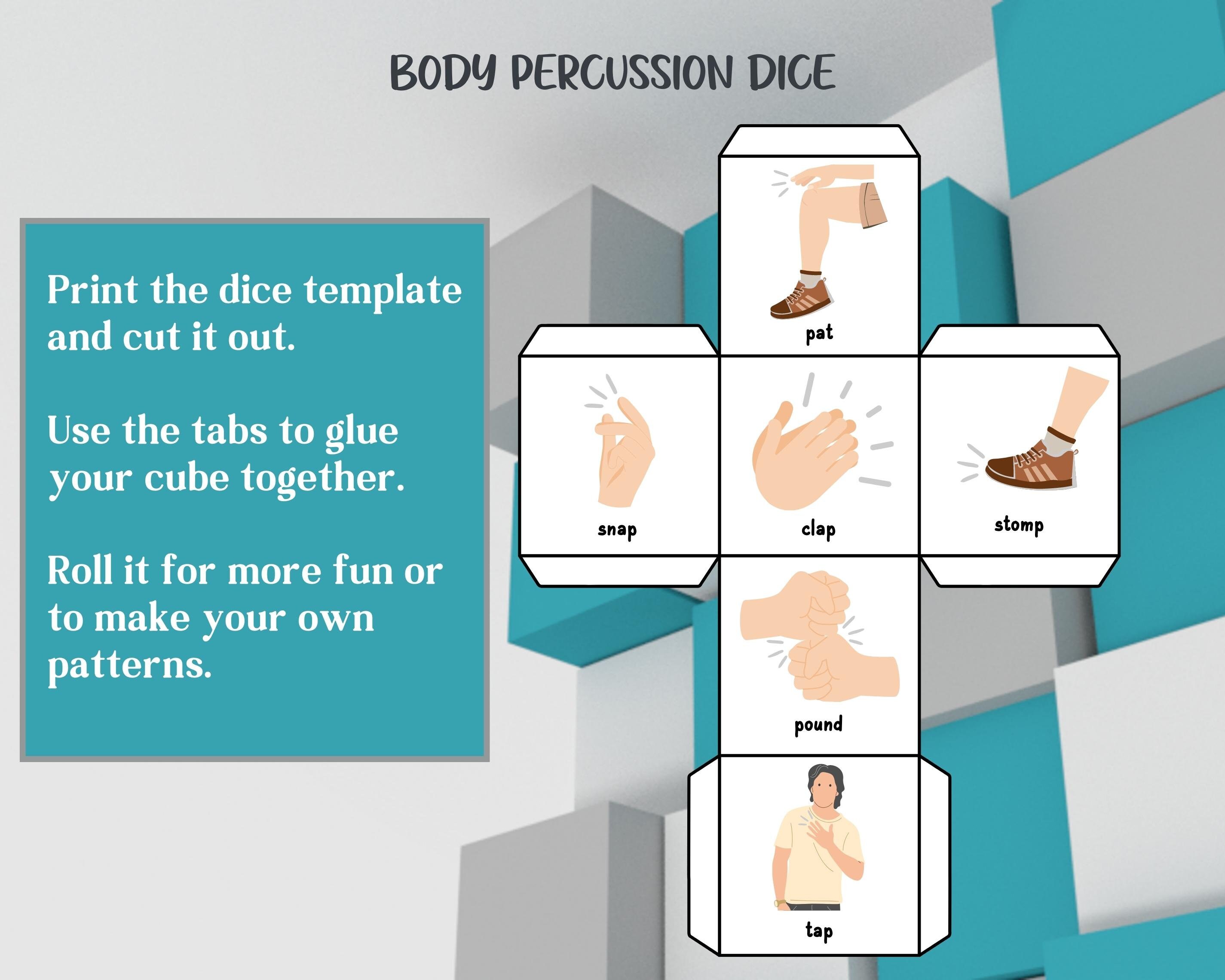 Body Awareness Cards and Activity Printable for Kids, Body Percussion ...