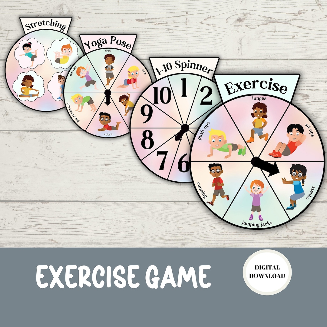 Exercise and Yoga Spinner Game for Kids, Healthy Habits Activity ...