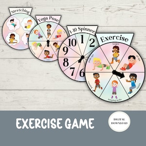 Exercise and Yoga Spinner Game for Kids, Healthy Habits Activity ...
