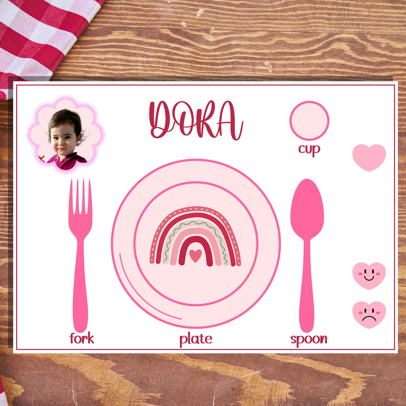 Personalized Printable Montessori Placemat for Kids, Preschool ...