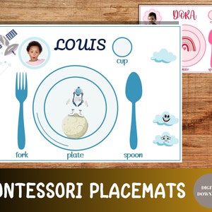 Personalized Printable Montessori Placemat for Kids, Preschool ...