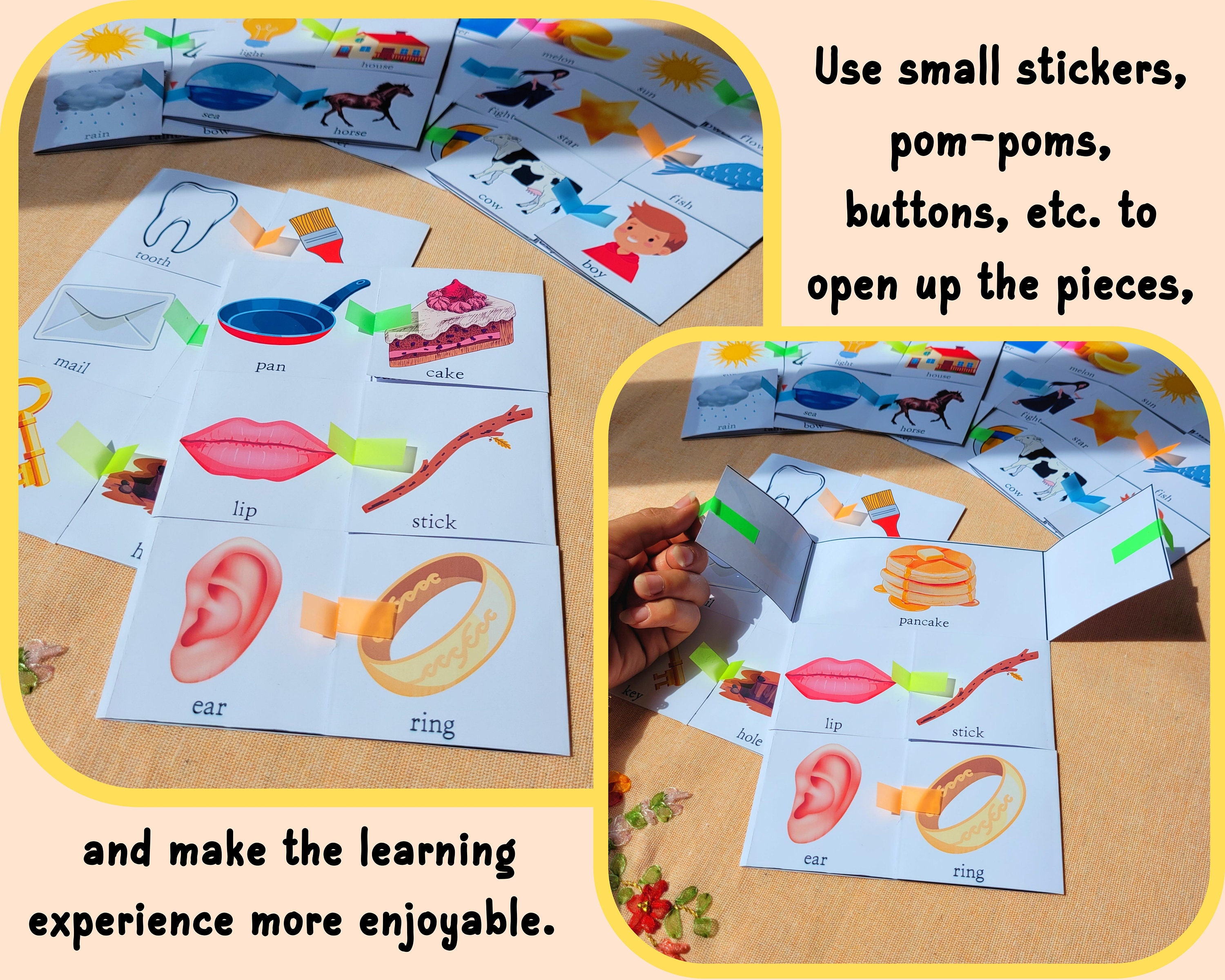 Compound Words Activity Pages Cards, Phonics Game, Kindergarten, First ...