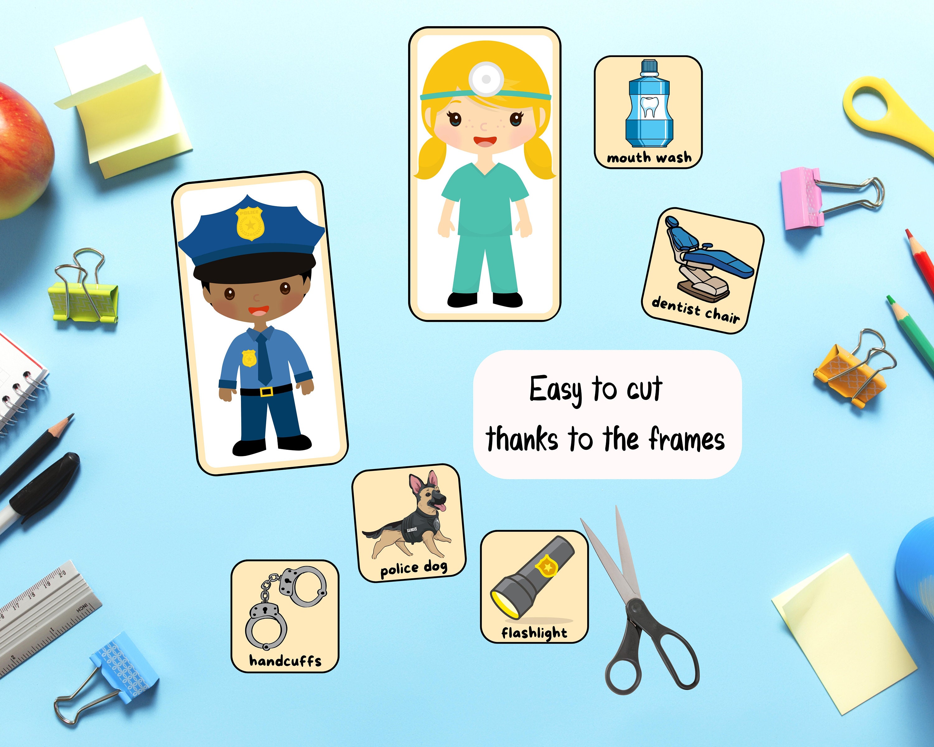 Community Helpers Toddler Sorting Activity, Professions Printable for ...