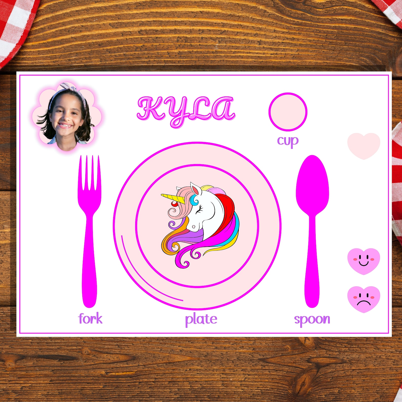 Personalized Printable Montessori Placemat for Kids, Preschool ...