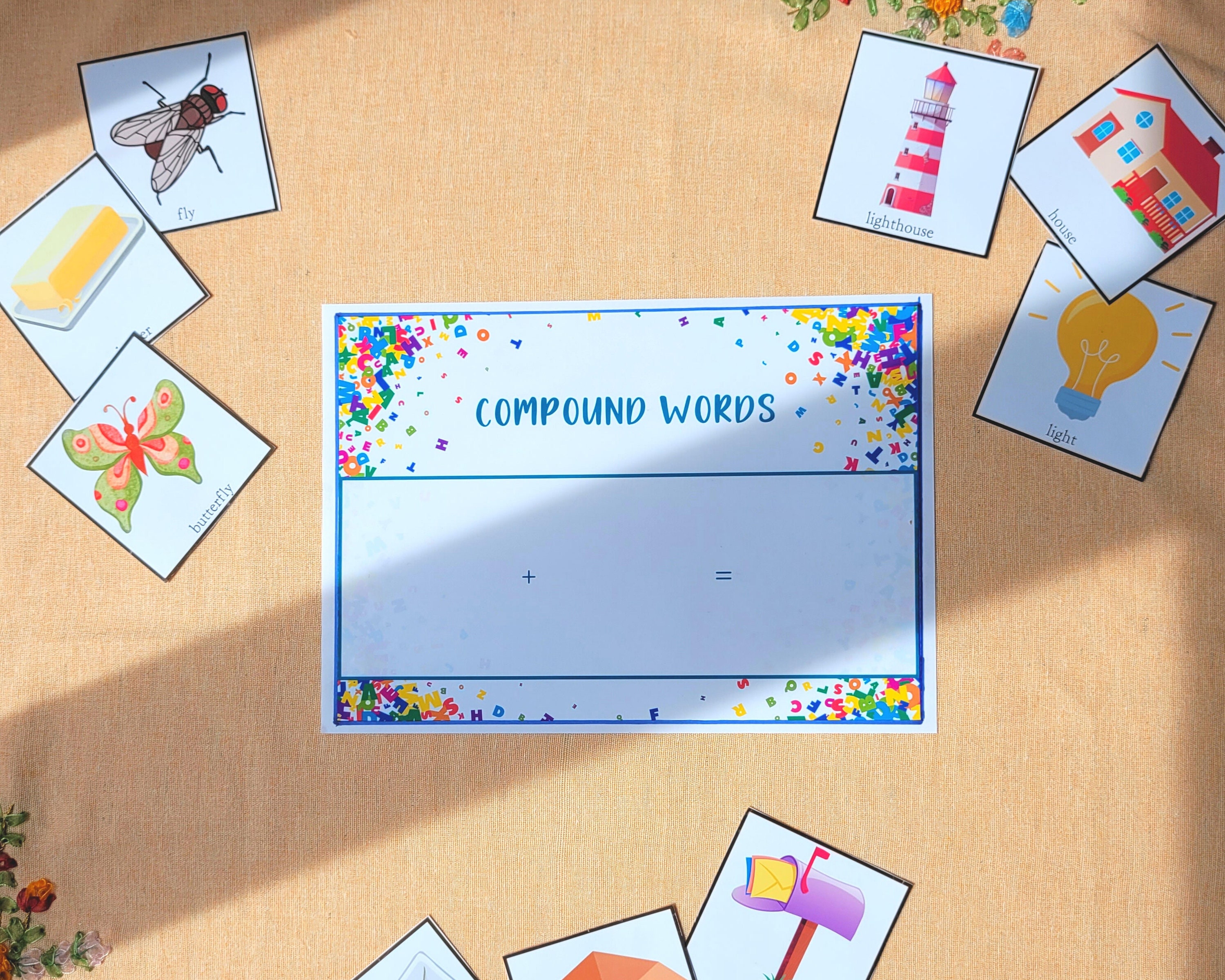 Compound Words Activity Pages Cards, Phonics Game, Kindergarten, First ...
