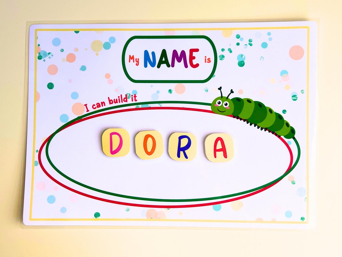 Name Building Activity Page for Kids, Busy Book Page for Preschoolers ...