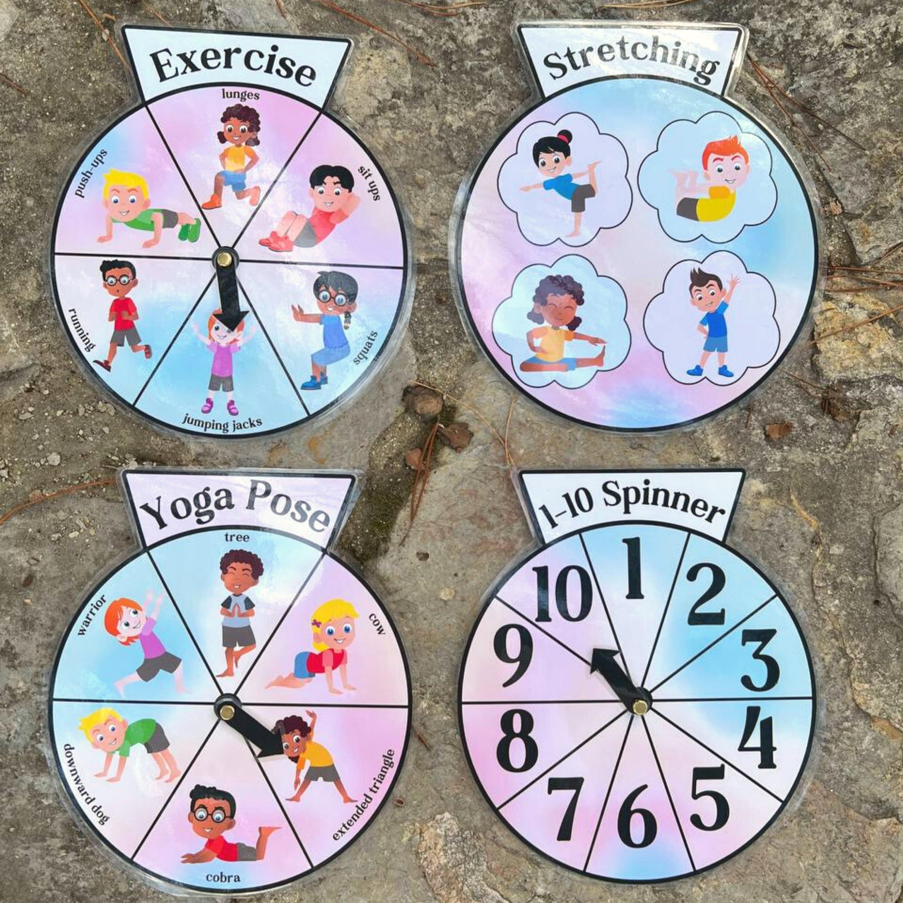 Exercise and Yoga Spinner Game for Kids, Healthy Habits Activity ...