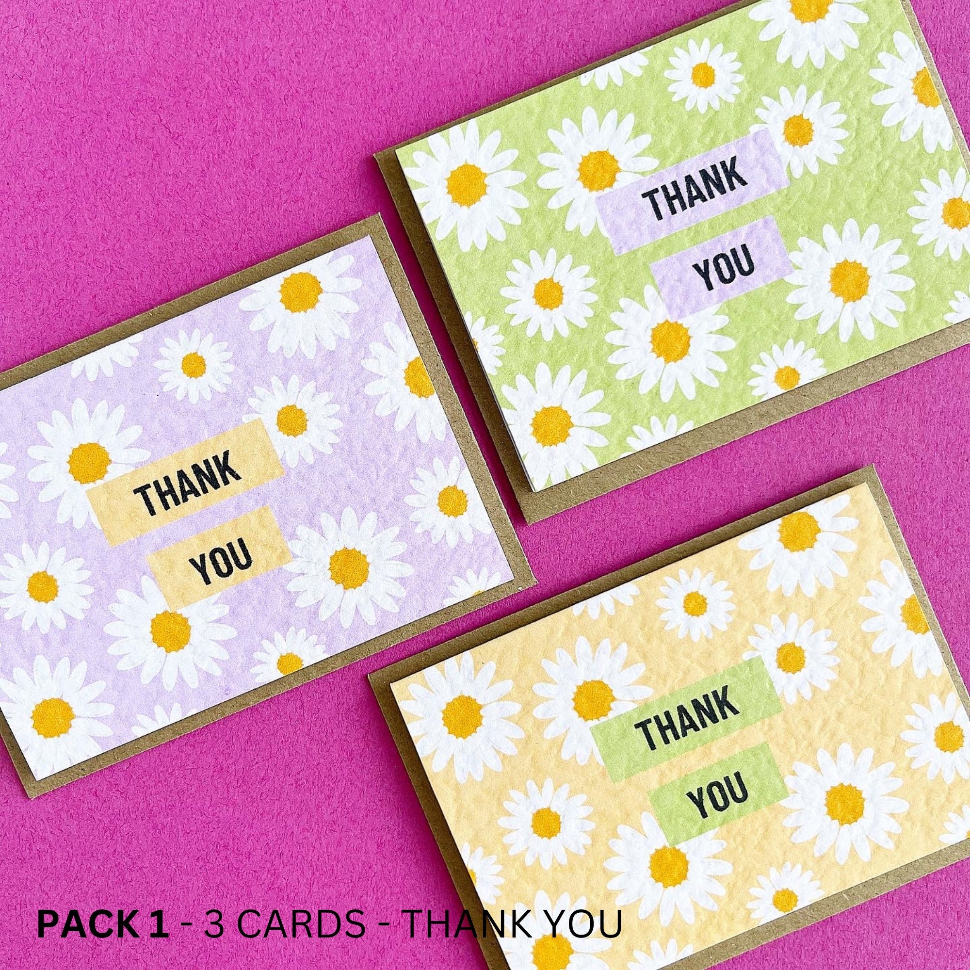 Thank You Cards Pack, Pack of Thank You Cards, Pack of Note Cards, Mini ...