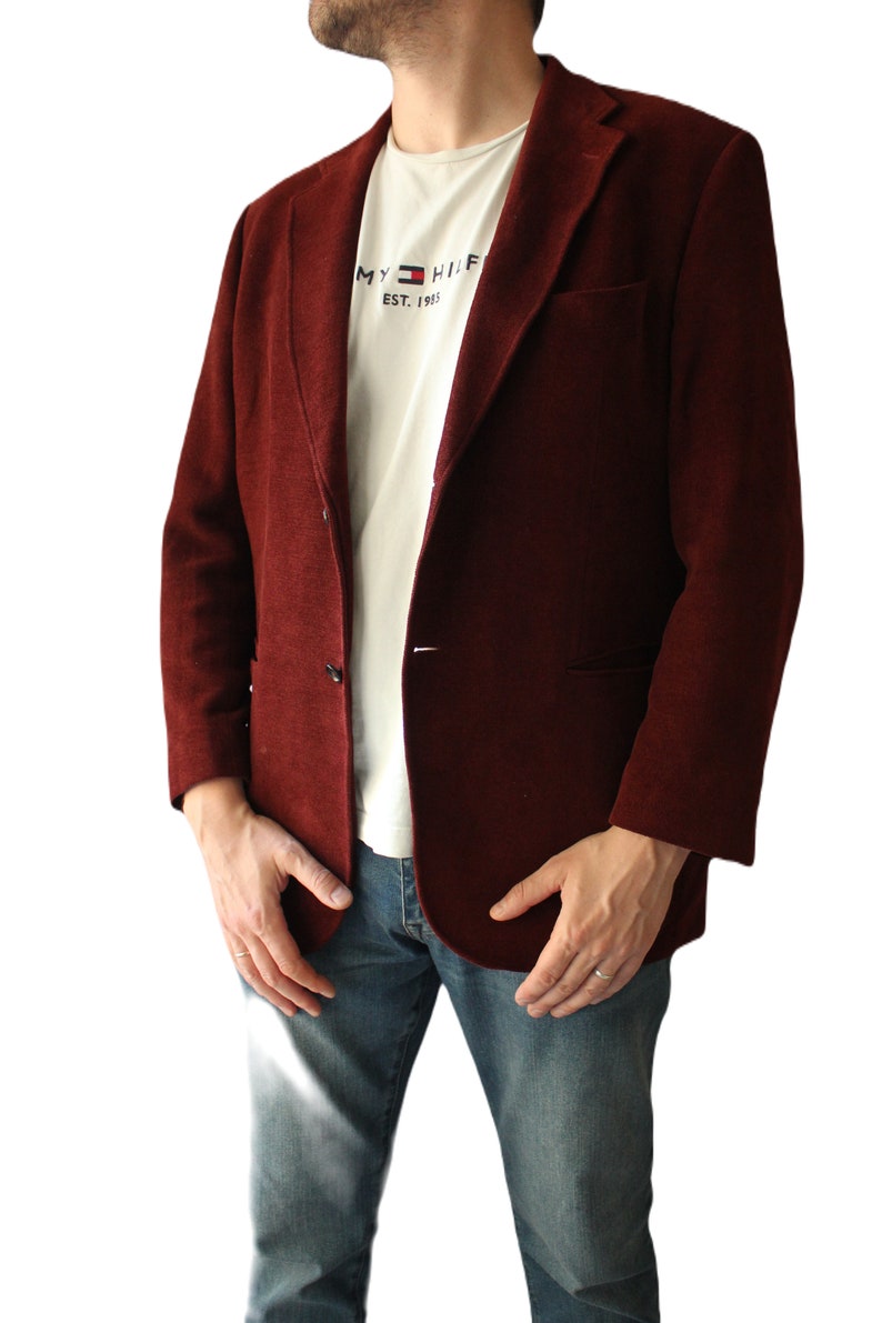 Vintage Mens Blazer, Dark Red Blazer, Men Blazer/jacket, Men's Clothing ...