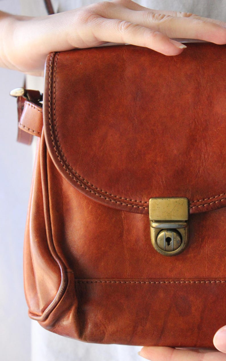 Vintage Mini Leather Bag in Brown, Vintage 70s - Etsy