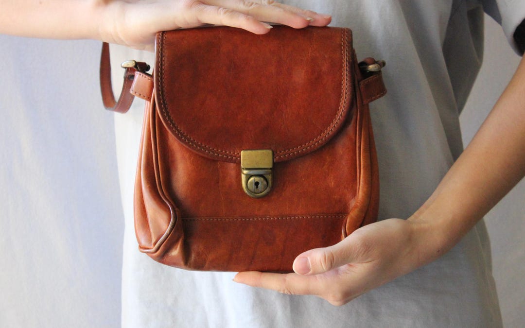 Vintage Mini Leather Bag in Brown, Vintage 70s - Etsy