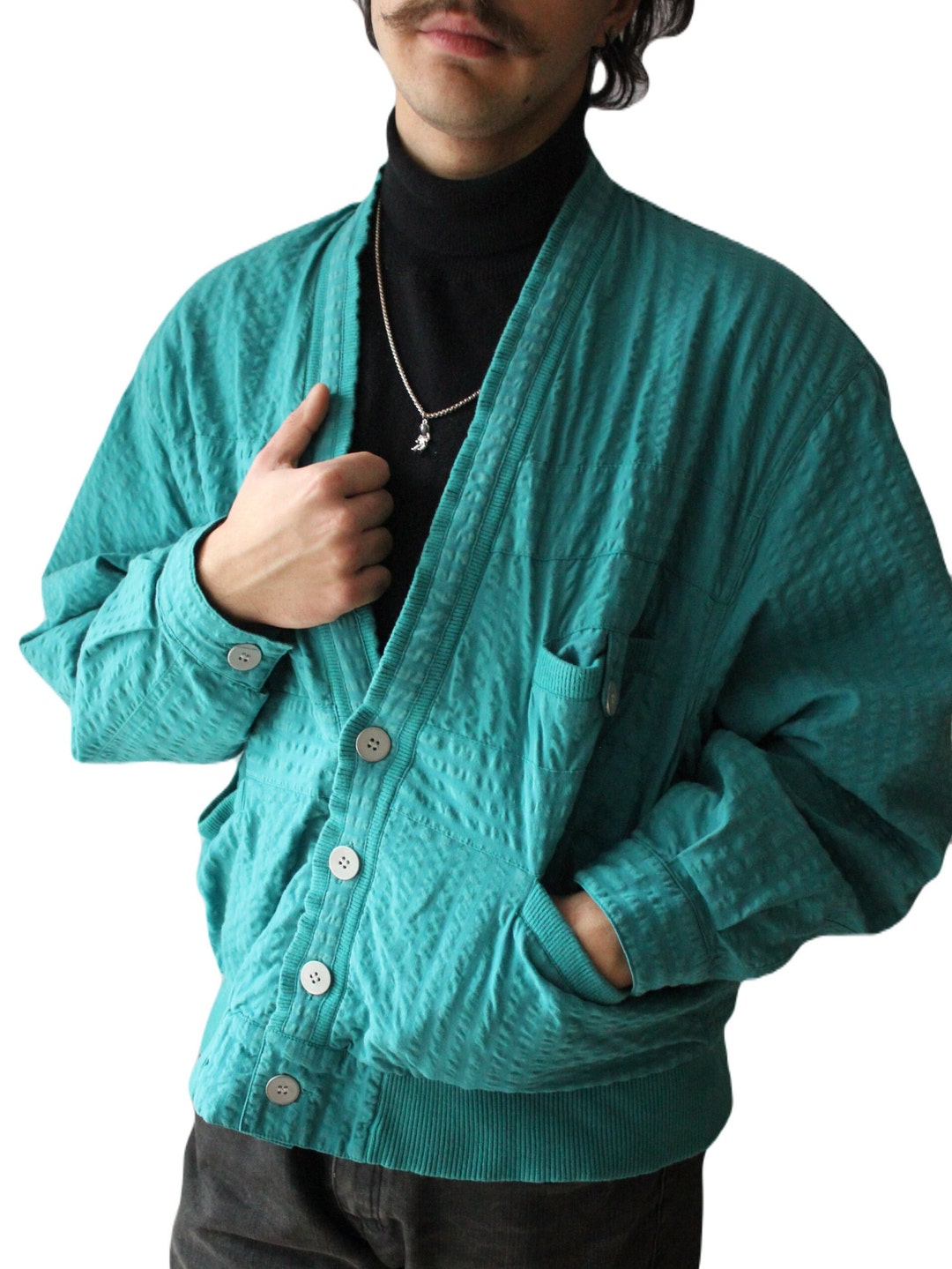 Vintage Casual Turquoise Jacket/windbreaker, Size XL - Etsy