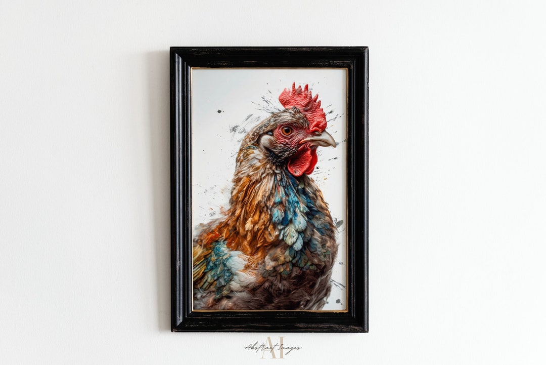 Chicken Wall Art Print PRINTABLE ART Print Chicken Digital Print Wall ...