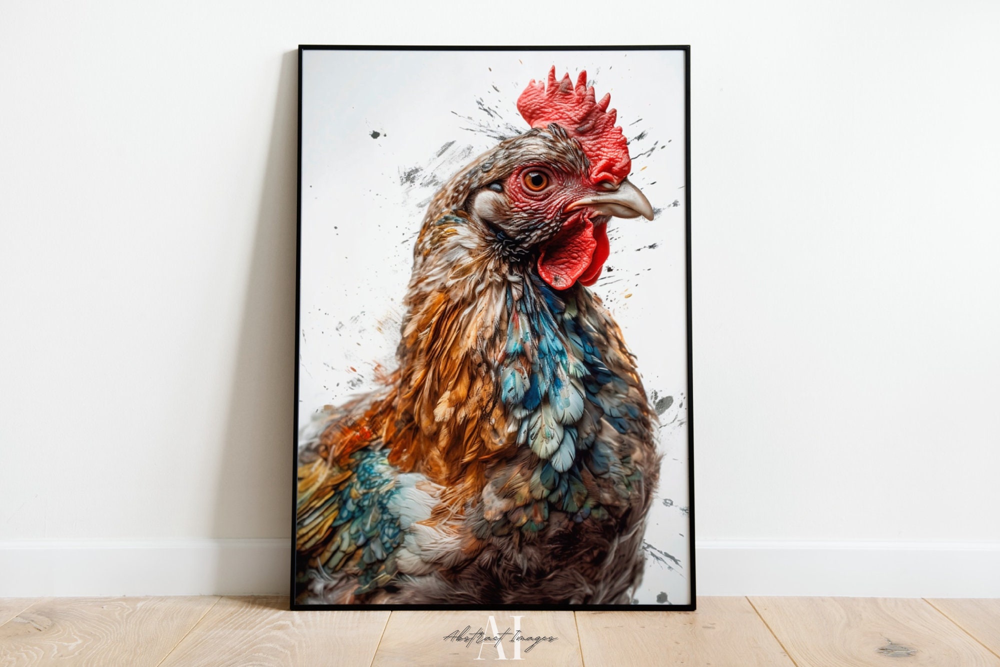 Chicken Wall Art Print PRINTABLE ART Print Chicken Digital Print Wall ...